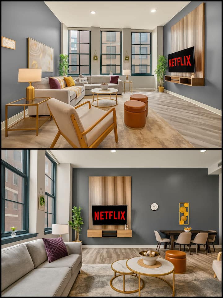 Luxe Flat W/ Heated Pool & Sauna • Gym•heart Of Dt - Cleveland