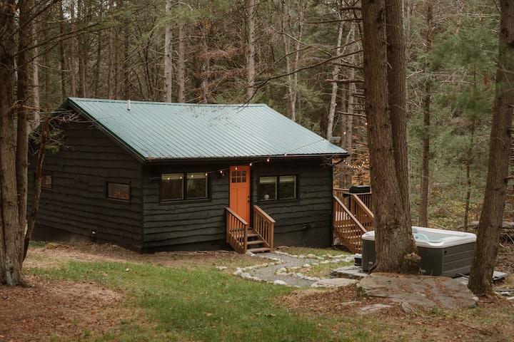 Creekside Modern Cabin Sauna Hot Tub Niksen Den - State of New York