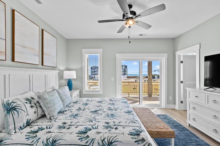 Ocean View + Beach Access W/ Elevator & Golf Cart - Surf City, NC