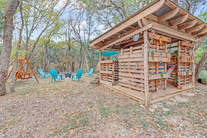 Whimsical Wimberley Retreat | Fire Pit & Gazebo - Wimberley, TX