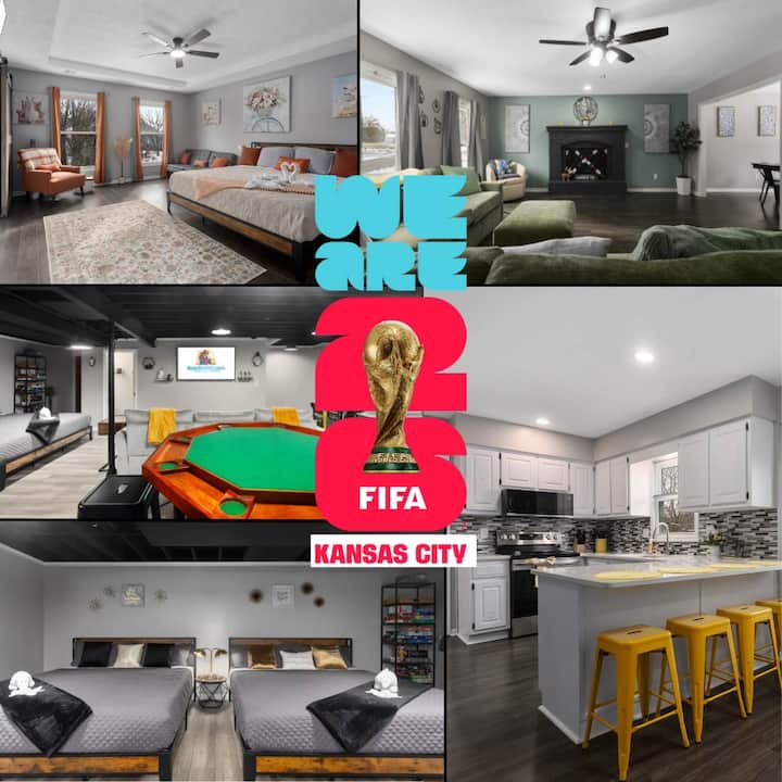 Large Home With Fast 3g Wifi &Gameroom_sleeps15 - Olathe