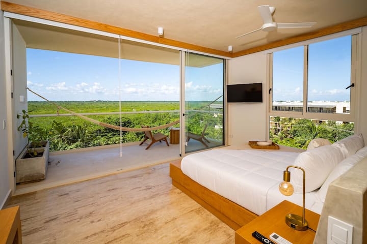Designer Apartment With Mangrove View & Rooftop - Puerto Morelos