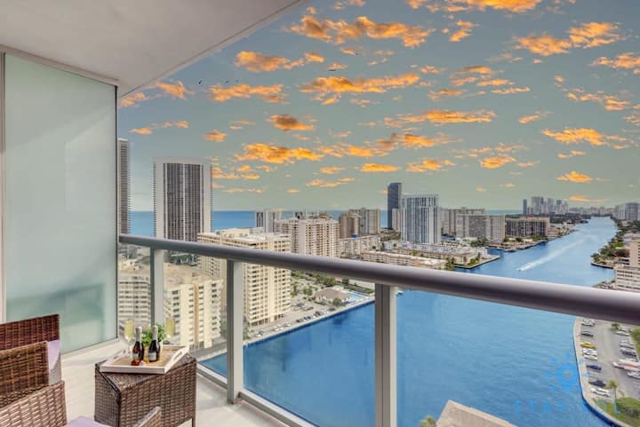 Upper Studio W/ Balcony + Pool + Gym + Near Beach - Tidal Cove Waterpark, Aventura
