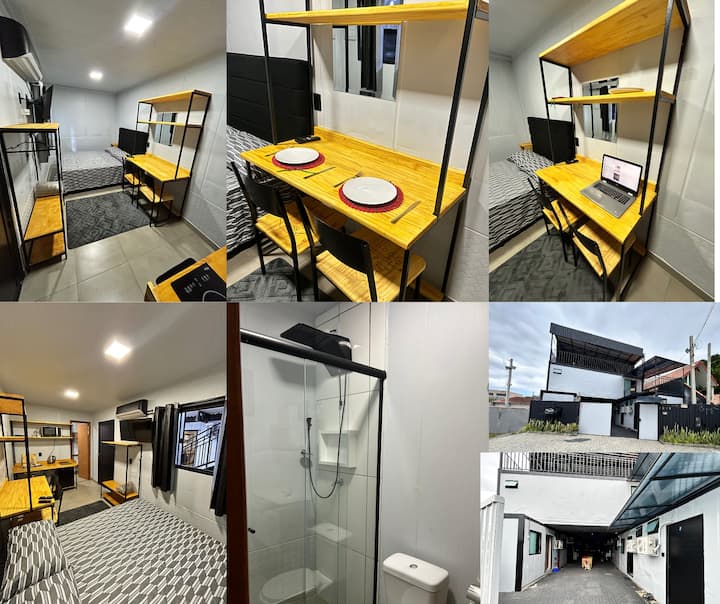 14- Kitnet Container Climatizada Com Enxoval - São José dos Pinhais