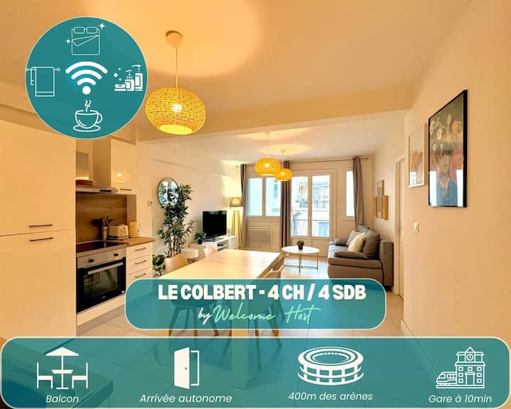 Le Colbert - Balcon, 4 Chambres, 4 Salles De Bain - Nîmes