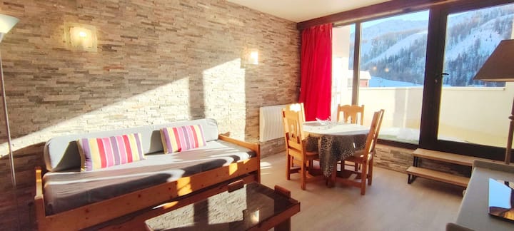 Studio Rénové, Balcon Sud – Galerie Marchande Acce - Isola 2000