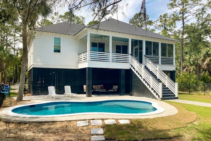 3br Water View Home Near The Beach, Private Pool - Edisto Island, SC