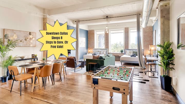 Downtown Loft Walk To Convention Center I Sleeps 8 - Bluffview - Dallas