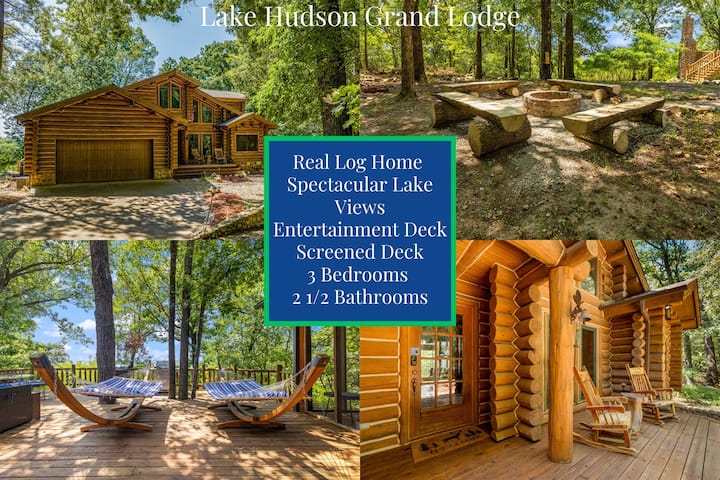Lake Hudson Grand Lodge - 3 Bed 2.5 Bath Log Home - Spavinaw Lake, OK