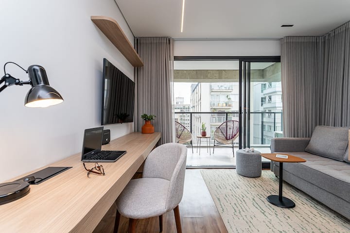 New Apart With Gym In For 3 People - São Paulo