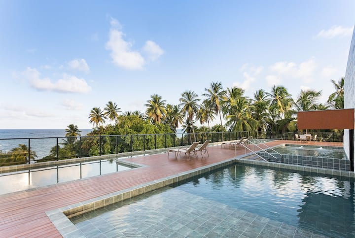 Apto 2 Quartos C/ Varanda Vista Mar 30m Praia - Praia dos Carneiros