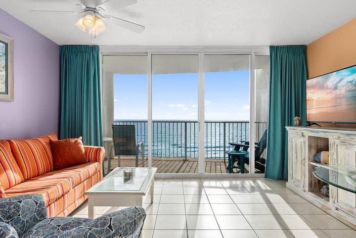 Gulf-front 1br W/ Beach Service At Long Beach Reso - Shipwreck Island Waterpark, Panama City Beach