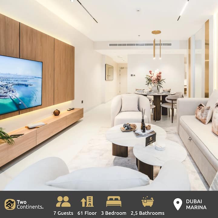 Spacious 3bdr High-rise Home I Partial Sea View - Dubai