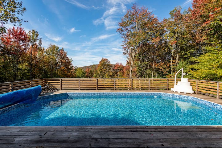 Alpine Nest: Pool | Views | Outdoor Shower - Bovina, NY