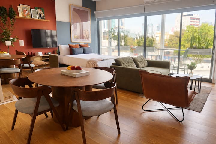 Loft In Roma Norte - Design, Rooftop And Ac - Mexico