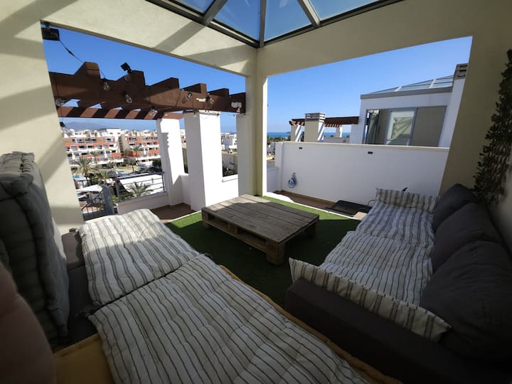Brisas Vera ÁTico Vistas Mar Rooftop 3 Min Playa - Vera