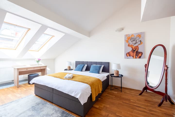 Spacious 4-bedroom Apartment With A Terrace - Praga