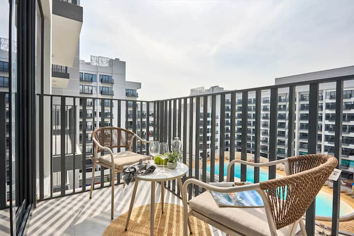 Luminous Studio W/pool View - Azizi Beach Oasis - Dubái