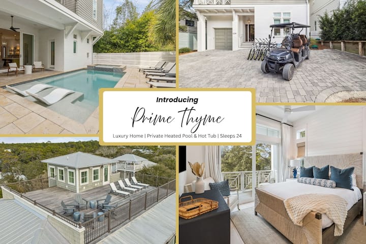 Private Heated Pool | Hot Tub | 4 King En Suites! - Seagrove Beach, FL