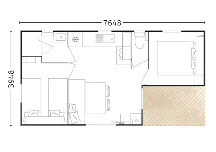 Mobil-home Bergame 3 Pièces 4 Personnes + Tv - Surgères