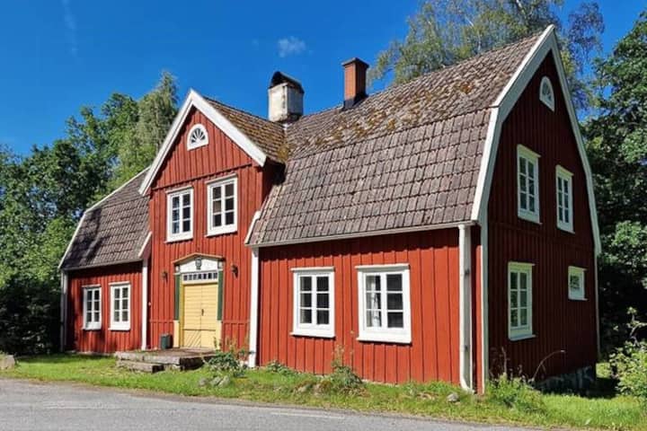 Historic House By Stream In Swedish Forest - Osby