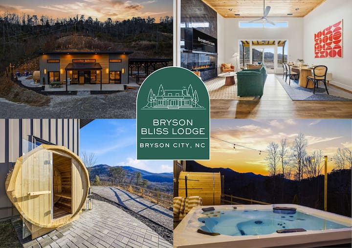 Luxe Mtn Cabin - Sleeps 9 - Sauna - Hot Tub - Game - Bryson City, NC