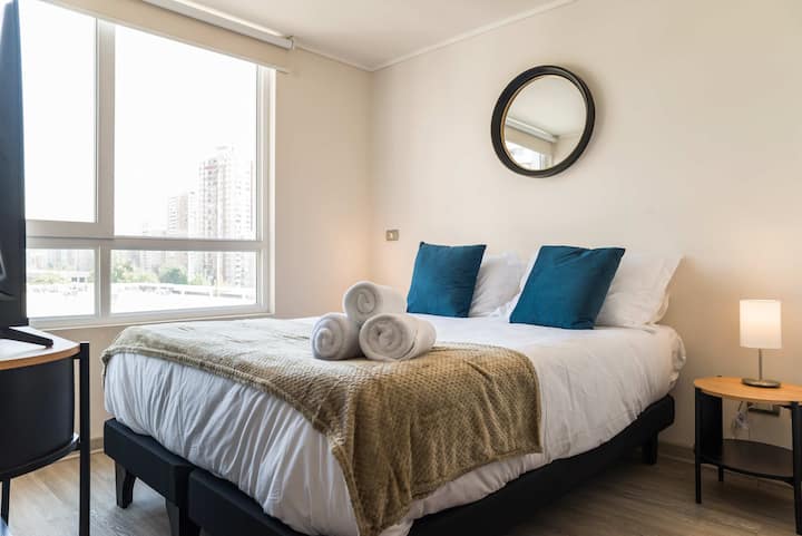 Chic 2br Apt In Nunoa With Balcony For 5 - Santiago