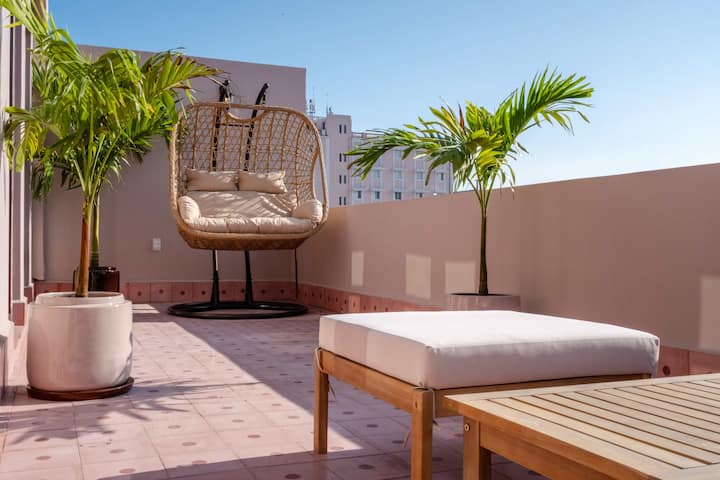Departamento Con Terraza Privada En El Centro - Costa Dorada