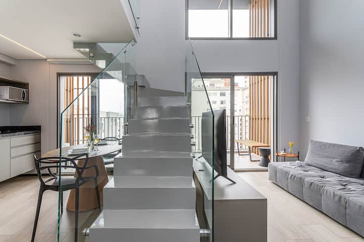 1-bedroom Duplex W Queen Bed And Balcony | Jardins - Brazil