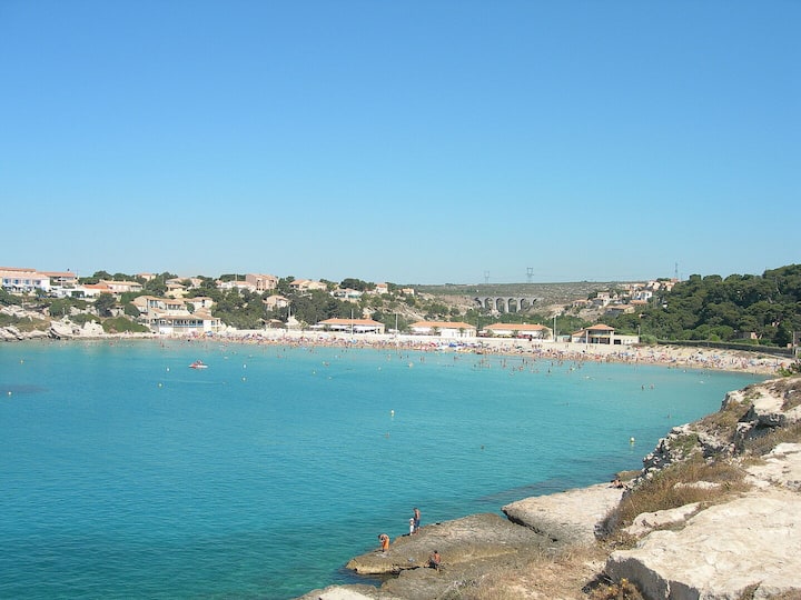 Grand Appartement Devant La Plage / Vue Mer - Martigues