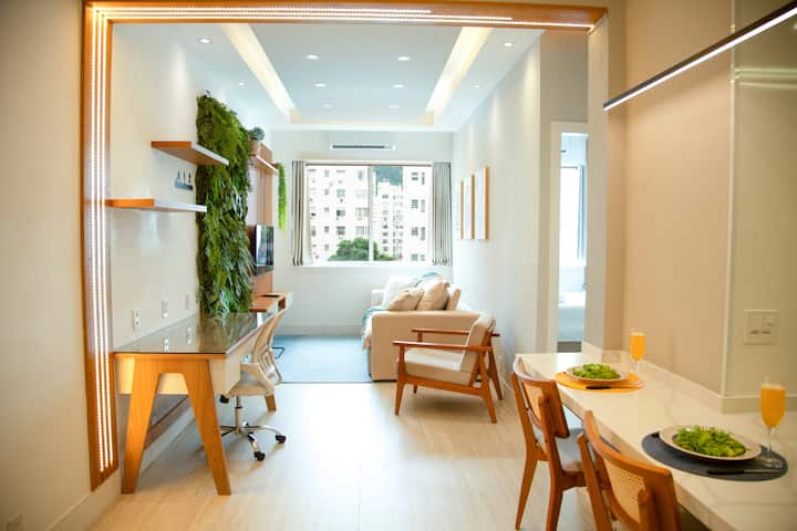 Suíte E Sala Moderno A 3min Da Praia De Copa! A/c - Brésil