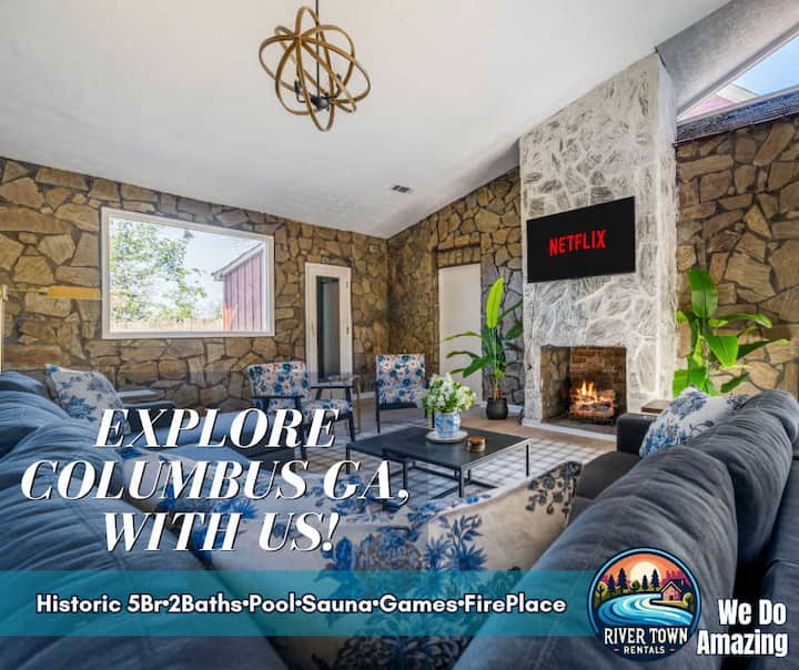 Historic 5br•2baths•pool•sauna•games•fireplace - Columbus, GA