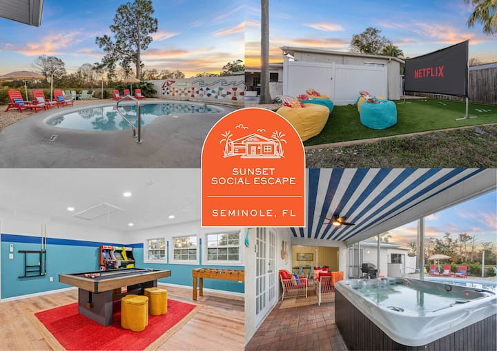 Backyard Oasis - Outdoor Theatre - Pool - Hot Tub - Indian Shores, FL