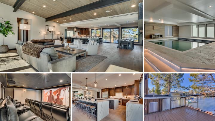Indoor Pool Luxury Waterfront Estate W Dock & Hot - Lake Tahoe