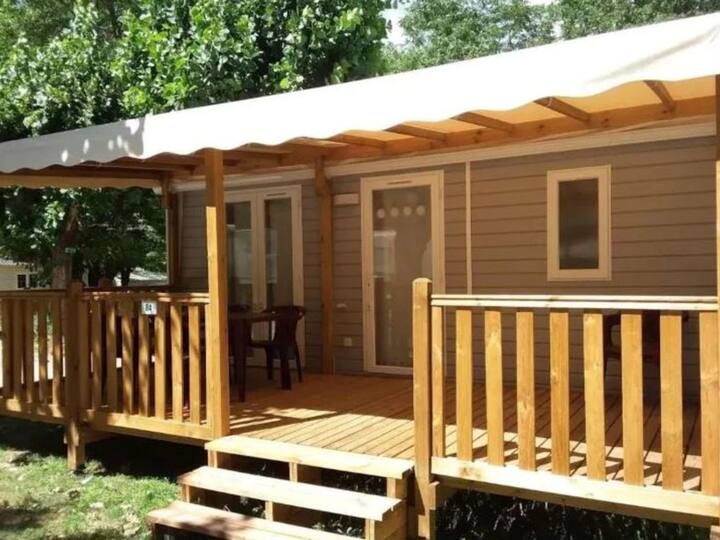 Mobil Home Avec Terrasse Pour 6 Personnes - Mialet