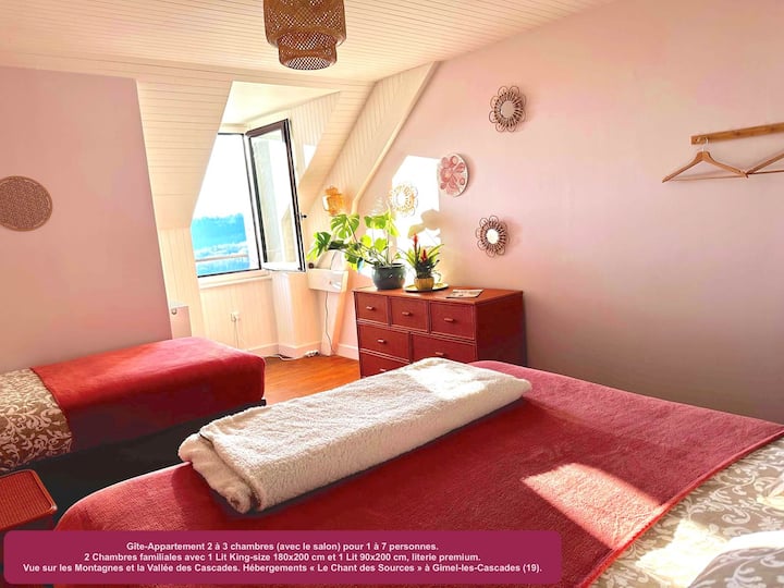 Gîte-appartement 1 à 7 Personnes, 2 à 3 Chambres. - Tulle