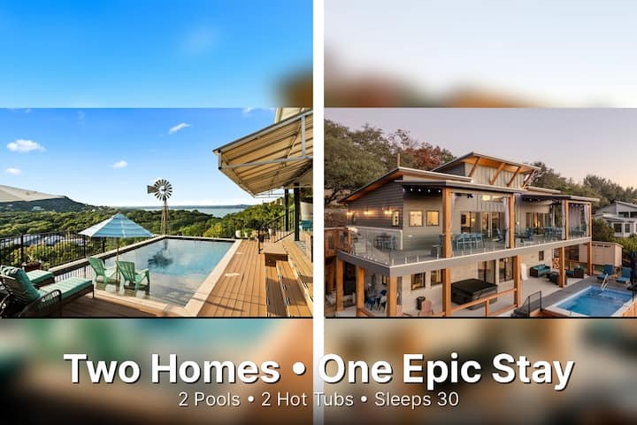 Sleeps 30! Spacious Luxury: Pools, Hot Tubs, Games - Canyon Lake, TX