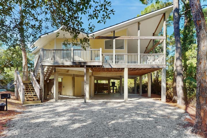 3br Near The Beach | Balcony | Outdoor Shower - St. George Island, FL