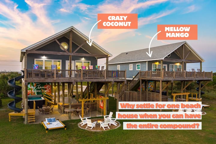 2 Beachfront Houses, 2 Spas L Free Cancellation - Crystal Beach, TX