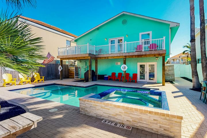 5br Two-story Beach House With Private Heated Pool - South Padre Island, TX