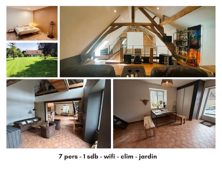 Longère Familiale - 7 Pers - Wifi - Jardin - Indre