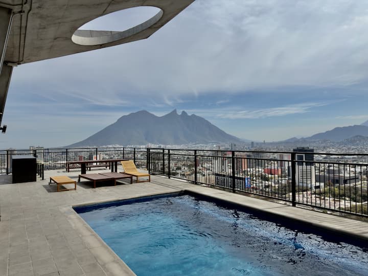 Loft Céntrico Con Piscina, Gym Y Vistas - Monterrey