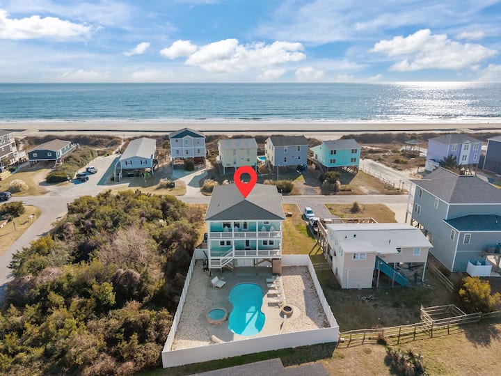 Pippin's Perch: 4br, Pool, Ht, Ocean View, Pets - Oak Island, NC