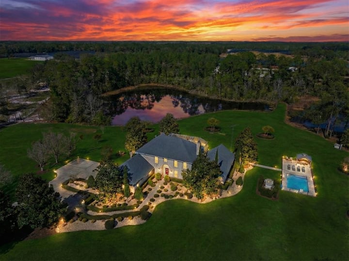 Luxe Private Estate W/lakes, Pool, Lanai, Events - Lake George State Forest, De Leon Springs