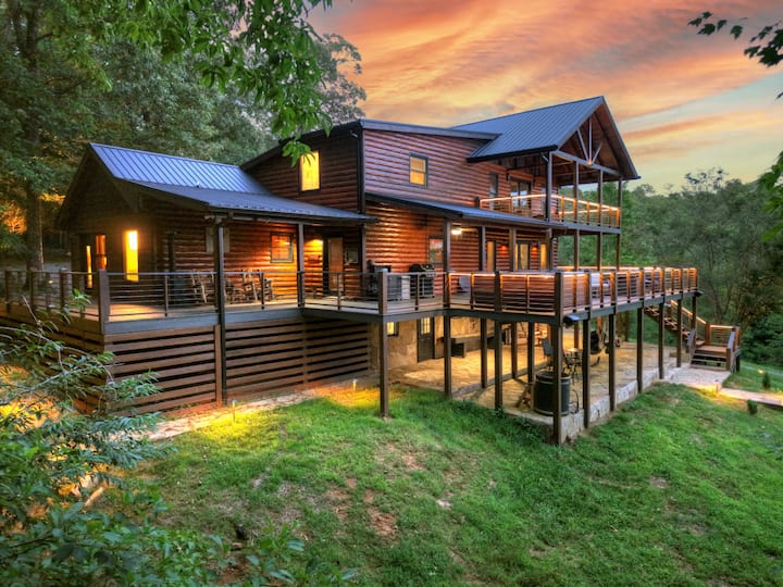 Mnt Views + Sauna + Cold Plunge + Sleeps 12 - Mineral Bluff, GA