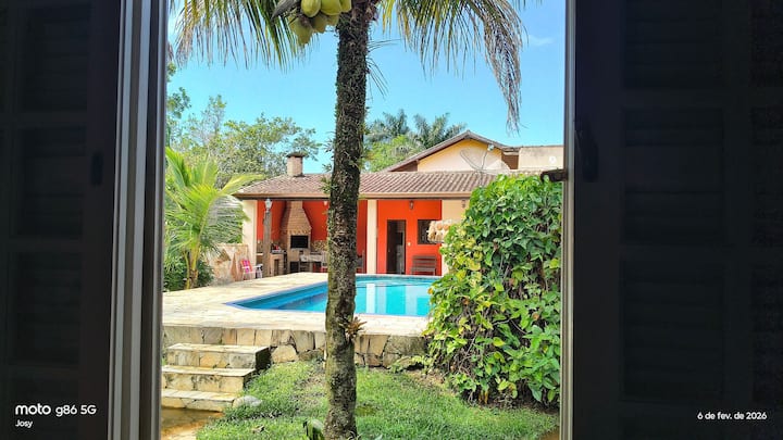 Casa Aconchegante Na Praia Com Piscina Em Cond. - Bertioga