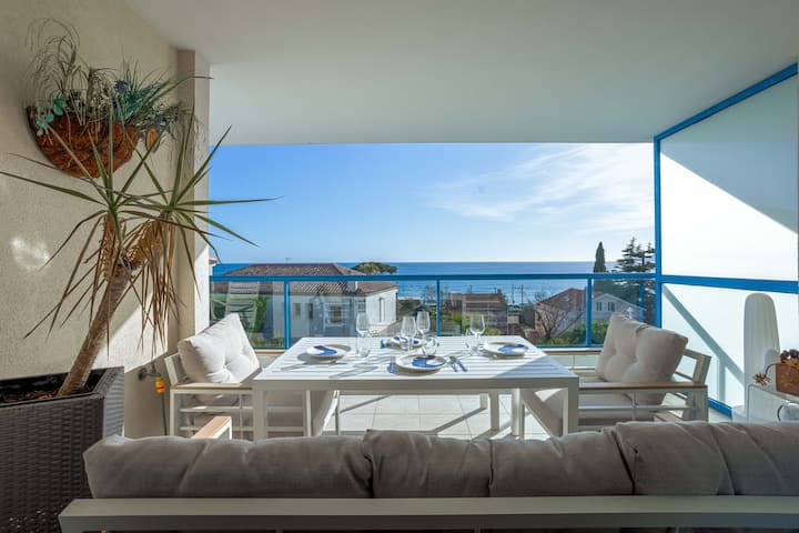 Blue Riviera: Terrasse Vue Mer, Piscine, Moderne - Cannes