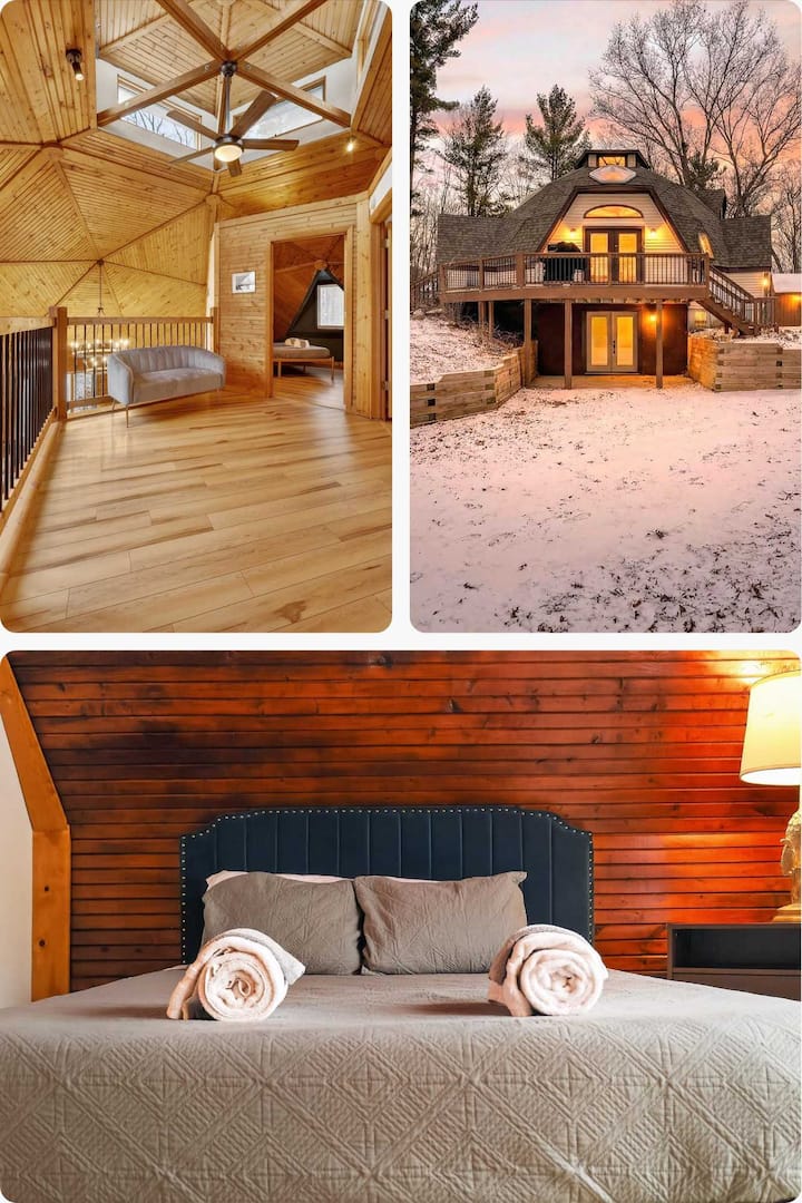 Geodome At The Lake: Hot Tub, Games, Sleeps 12! - Greenville, MI