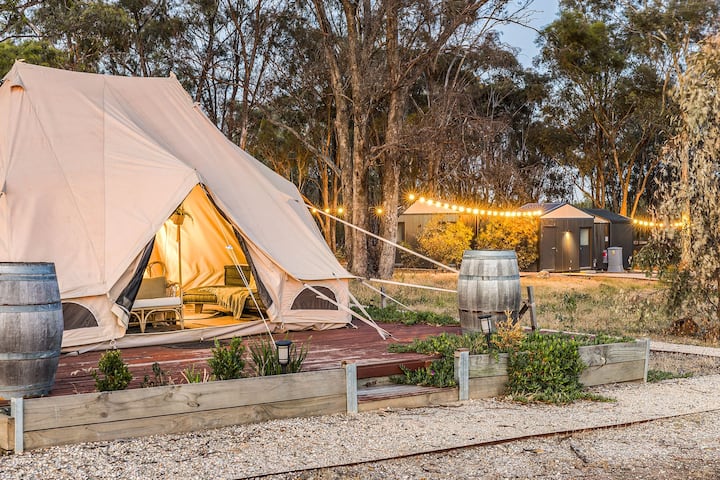 Gum Tree Glamping I Bell Tent I Solterra & Vine - Bendigo