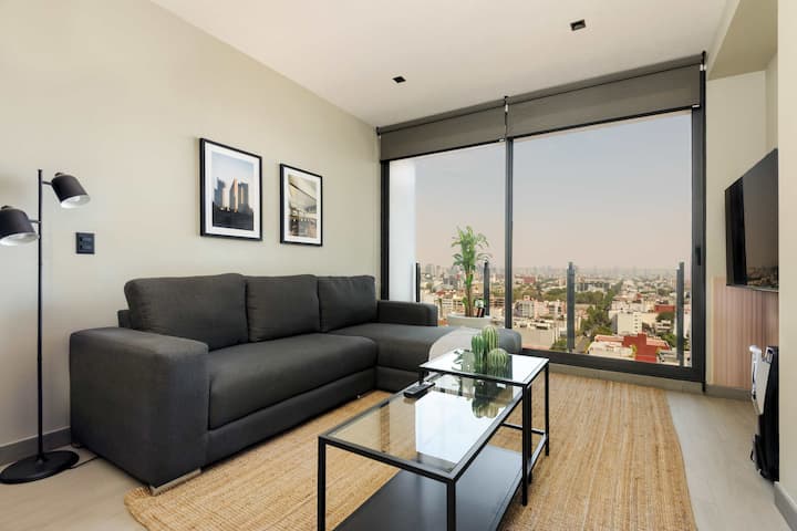 W* | Engaging 3br W/ Balcony In Be Grand Del Valle - Mexico City